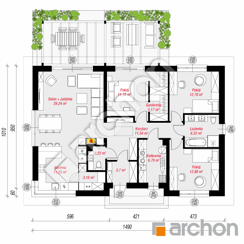 Projekt domu Dom w lipiennikach 3 - ARCHON+