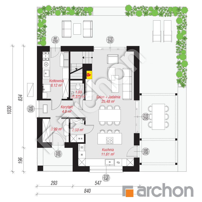 Projekt domu Dom w ramii (AE) OZE - ARCHON+