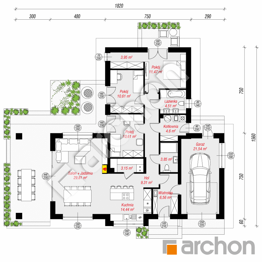 Projekt domu Dom w galach 7 (G) Dane projektu - ARCHON+